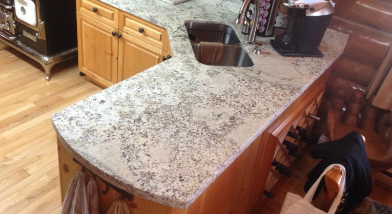 "Leather Finish" Arctic Cream Granite with Flat Eased Edge Profile ...